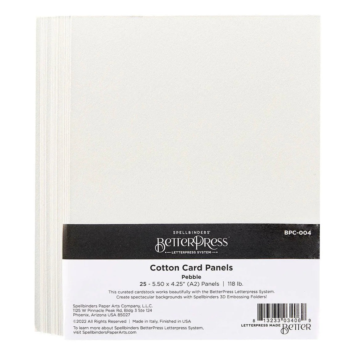 BetterPress Products: Spellbinders - PEBBLE BETTERPRESS A2 COTTON CARD ...