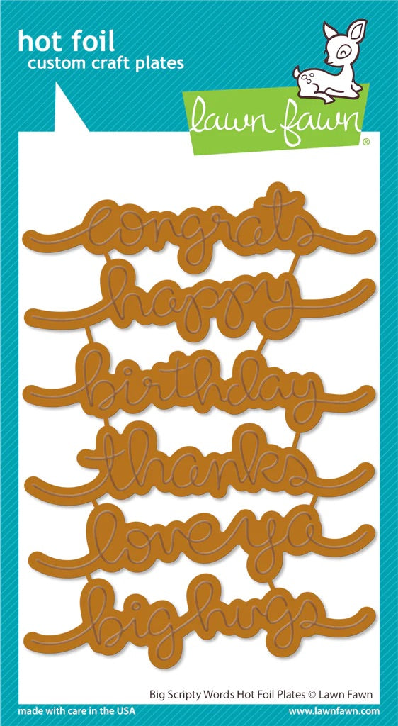 Hot Foil: lawn fawn-big scripty words hot foil plates – Purple Pinky ...
