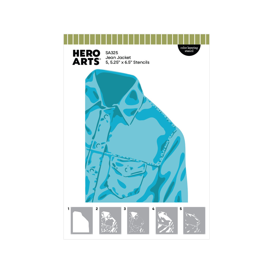 Stencils: HERO ARTS-JEAN JACKET LAYERING STENCIL SET – Purple Pinky ...